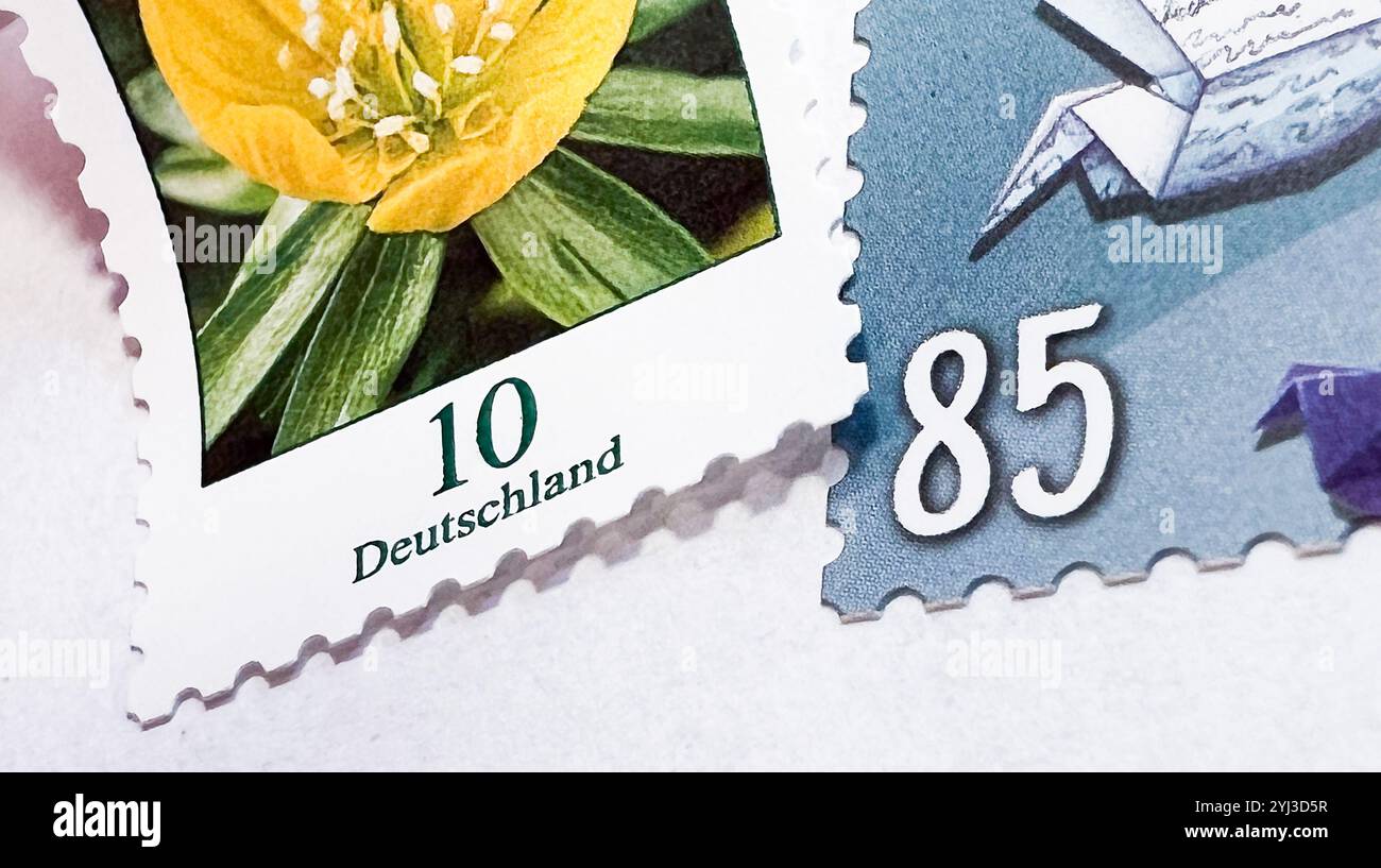 ILLUSTRATION - 13 November 2024, Lower Saxony, Hanover: A 10-cent stamp ...