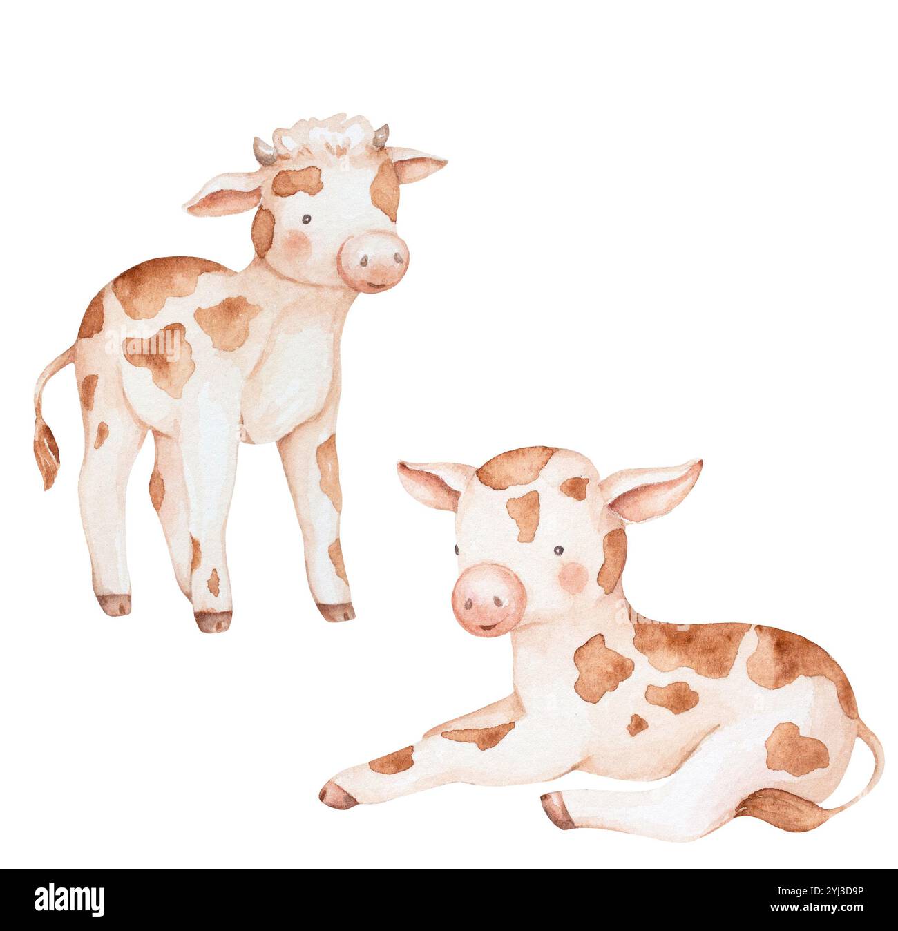 Baby Cow Clip Art, Cow Calf Clip Art, Baby Cow Cartoon Illustrations ...