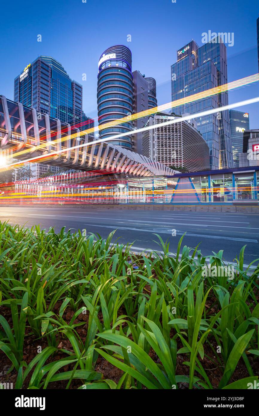 Cityscape, light painting Stock Photo - Alamy