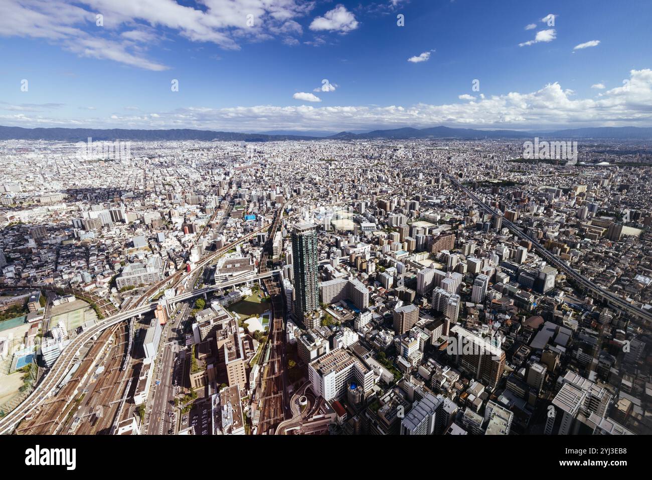 Osaka Aerial View in Japan Stock Photo - Alamy
