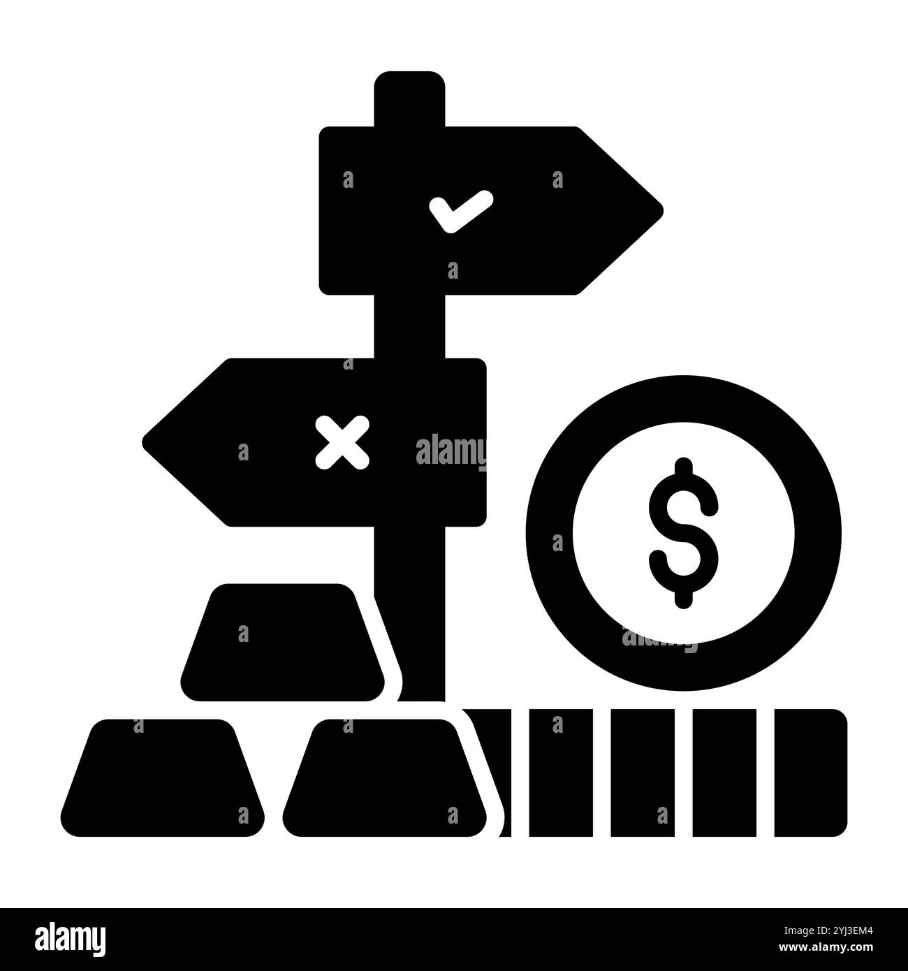 Dollar coin glyph icon Cut Out Stock Images & Pictures - Alamy