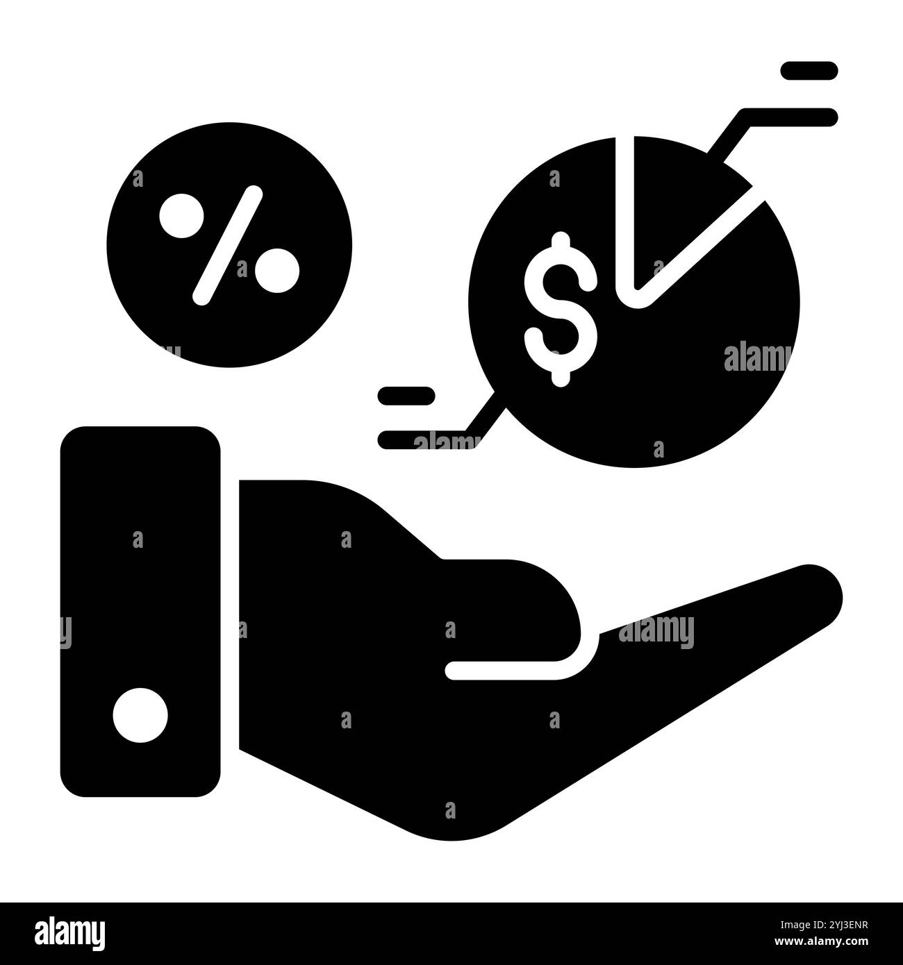 Money percentage return glyph icon hi-res stock photography and images ...