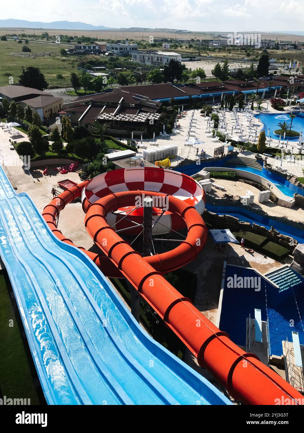 Aerial view vibrant waterpark hi-res stock photography and images - Alamy
