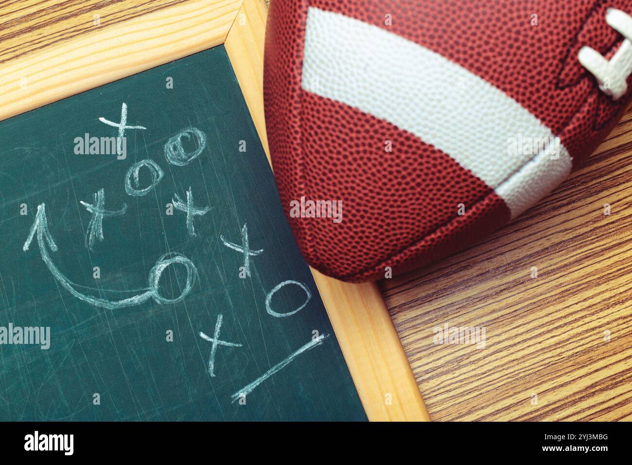American Football on Chalkboard Stock Photo - Alamy