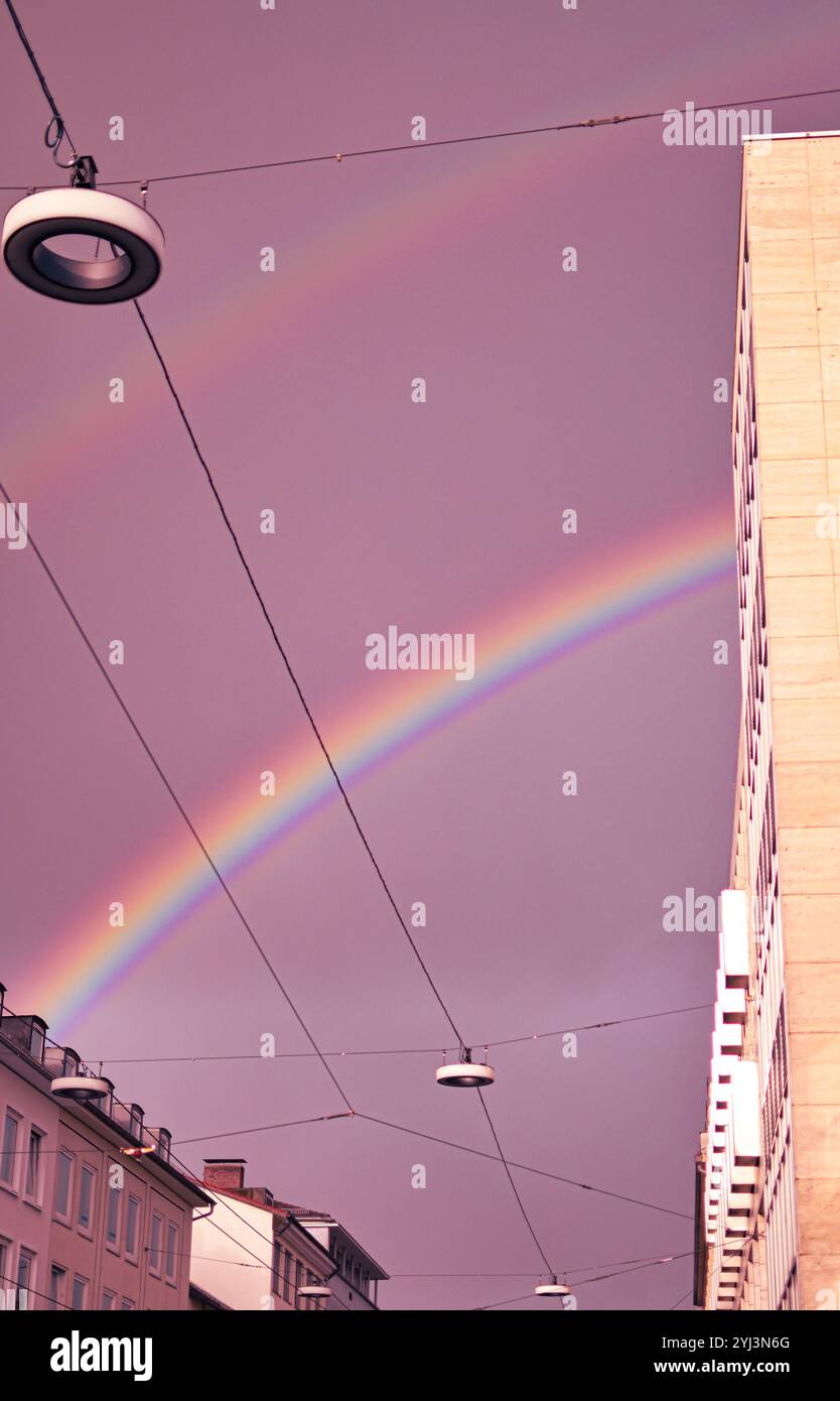 Rainbow above kassel skyline hi-res stock photography and images - Alamy