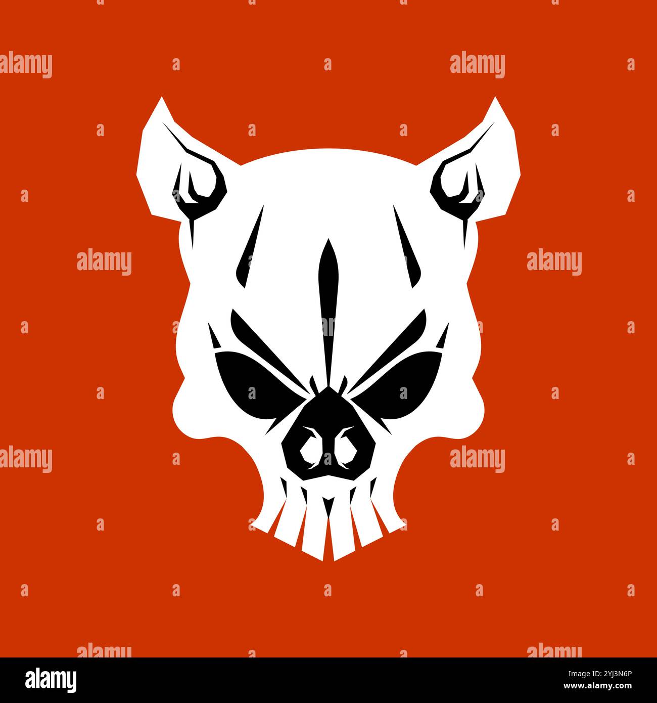 Pig Skull isolated. Concept pig skeleton head for pirate flag Stock ...