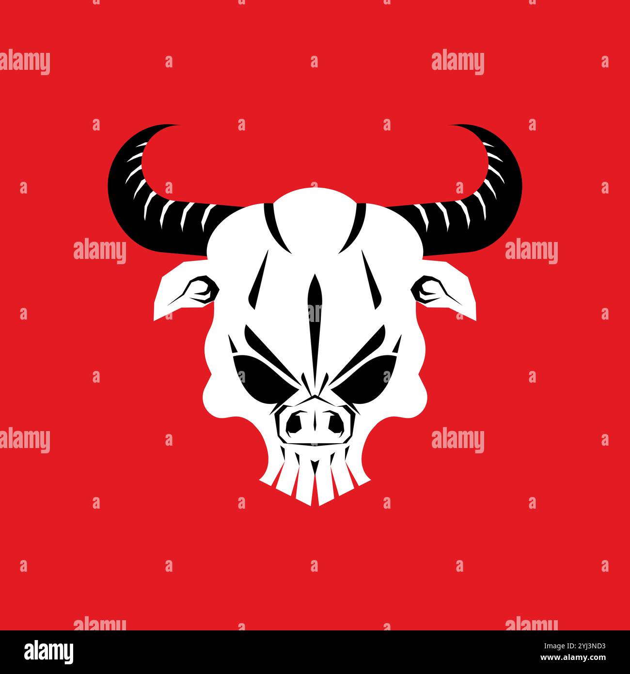 Bull Skull and Bones. Concept Bullish skeleton head for pirate flag ...