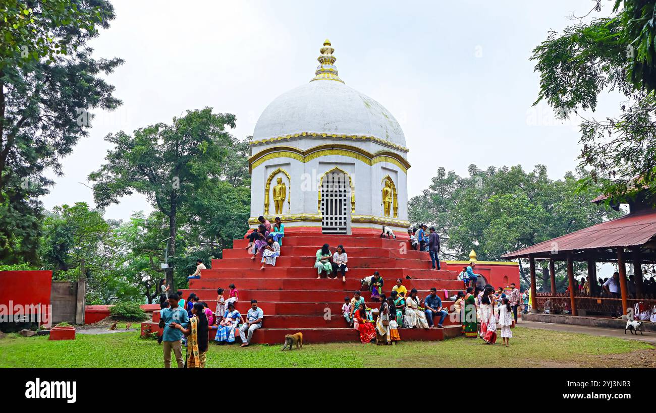 View of the main shikhara (spire) of Hayagriva Mahadev Temple with ...