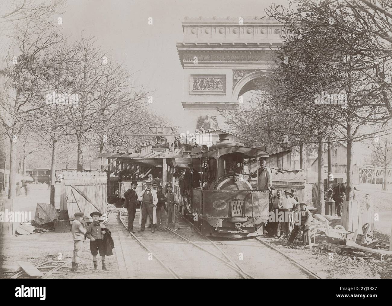 19th century illustration of arc de triomphe hi-res stock photography ...