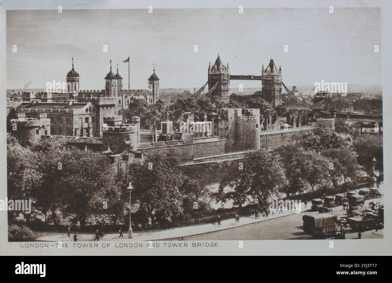 Vintage photo of London, The Tower of London and Tower Bridge. Great ...