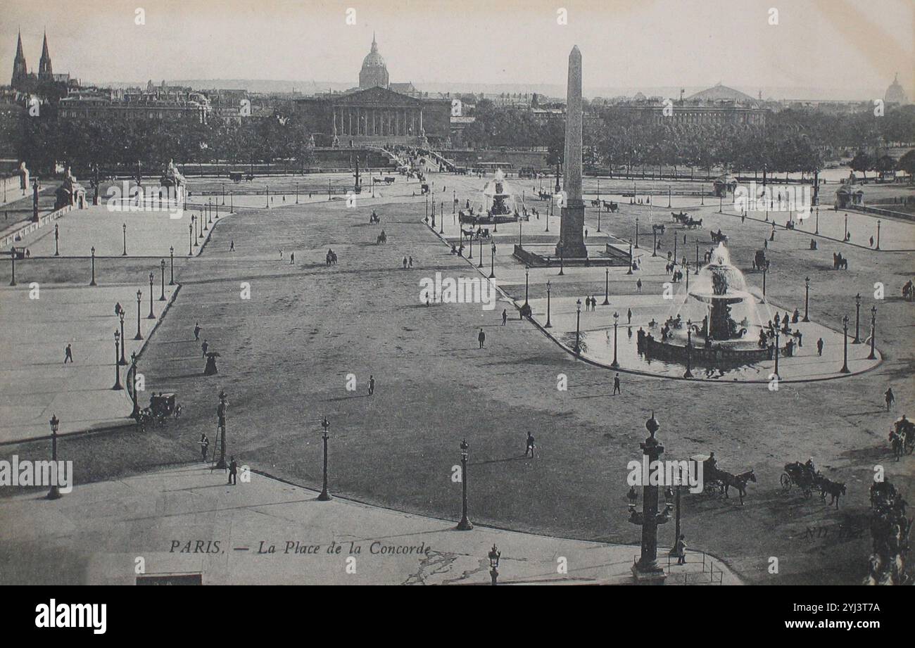 Vintage photo of Paris, Place de la Concorde. France. 1905-1915 Stock Photo - Alamy