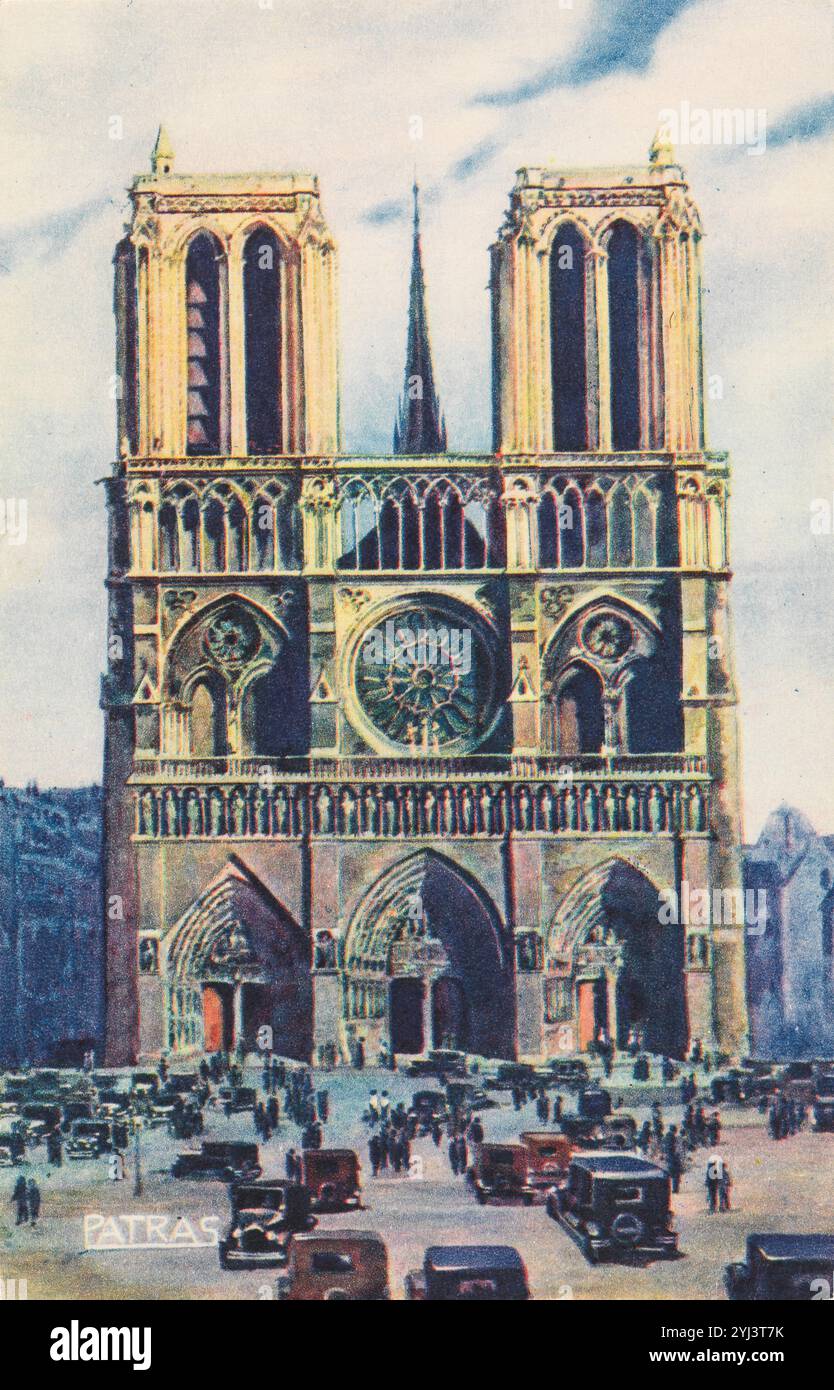 Vintage photo of Paris, The Pretty Corners of Paris, Notre-Dame. France ...