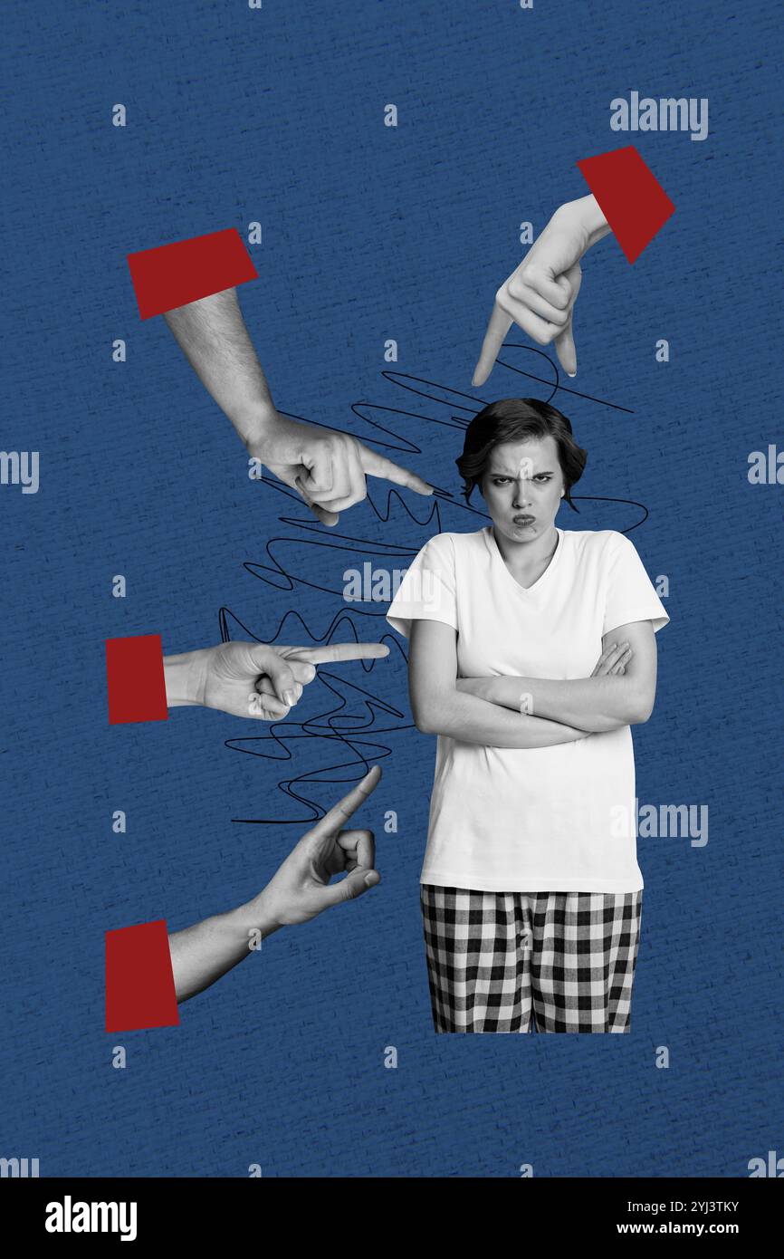 Composite trend artwork sketch image photo collage of abuse harassment ...