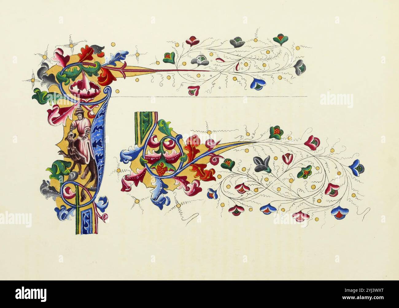 The manuscript supplies the examples of a letter and border here given ...