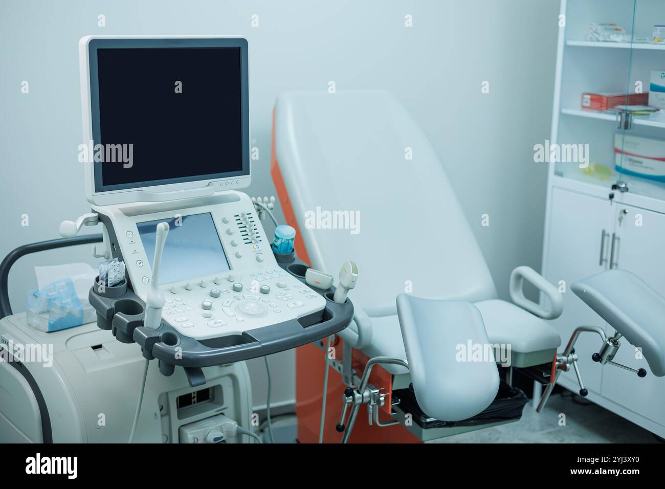 Ultrasound machine for body examination. Modern apparatus in the doctor ...