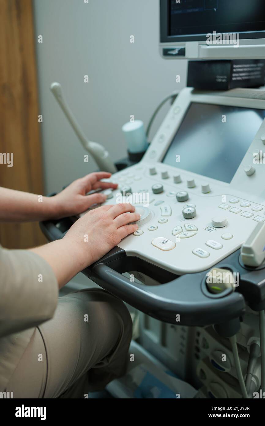 Ultrasound machine for body examination. Modern apparatus in the doctor ...