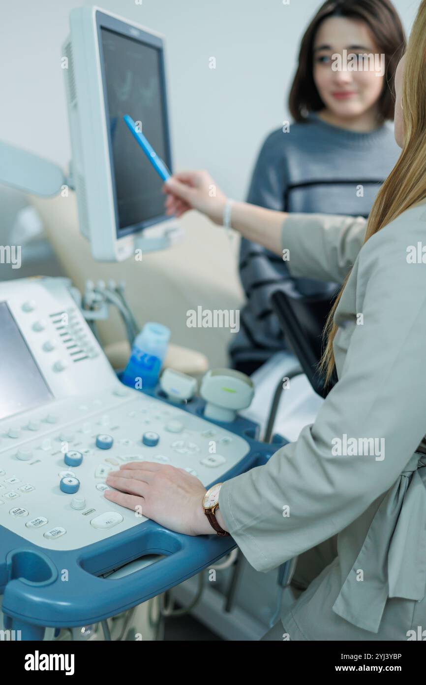 Ultrasound machine for body examination. Modern apparatus in the doctor ...