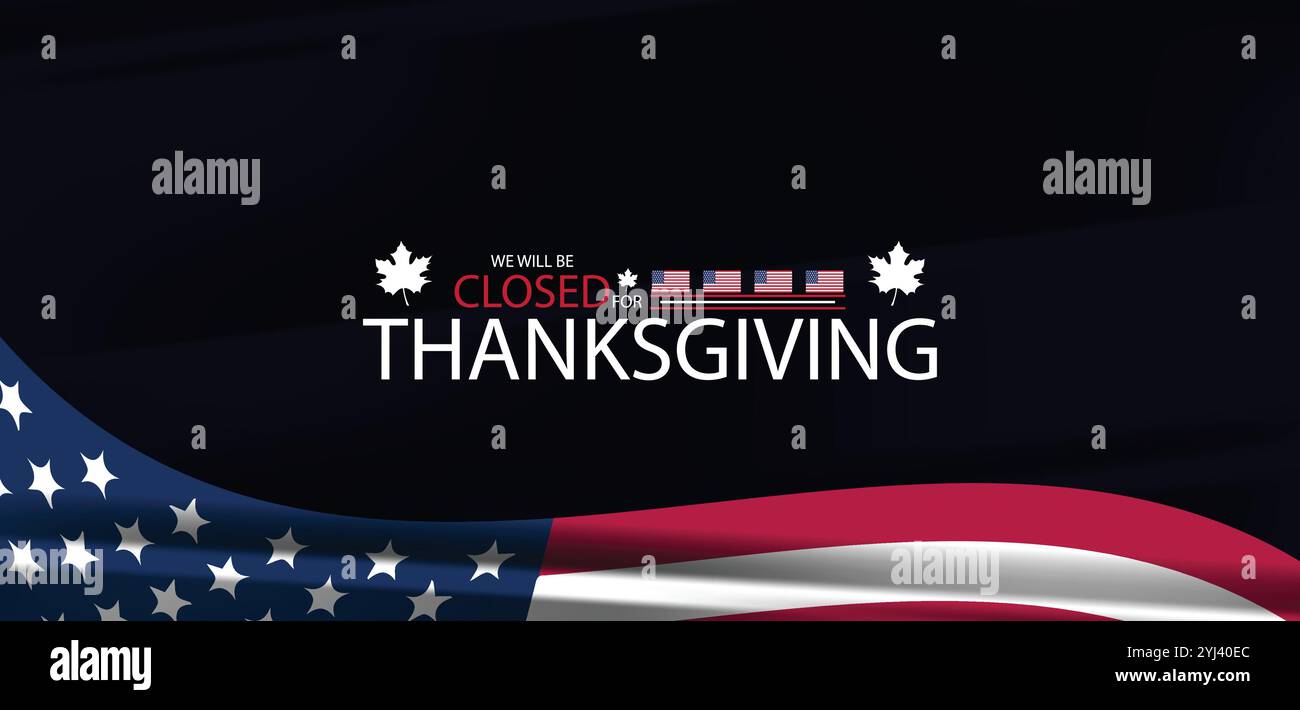In Celebration of Thanksgiving Our Closure Notice Stock Vector Image ...