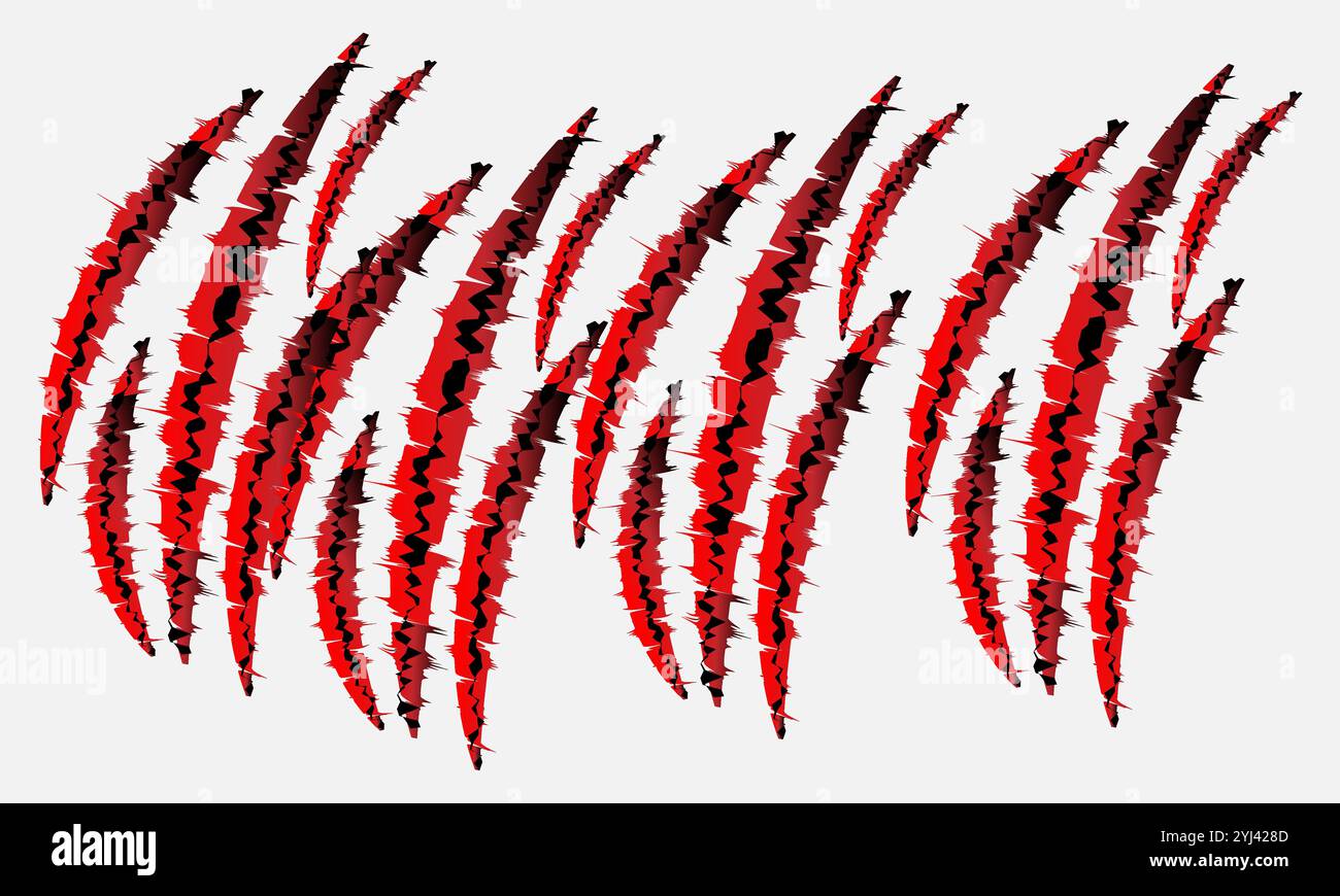 Claws scratches. Monster claw animal slash marks background. Tiger ...