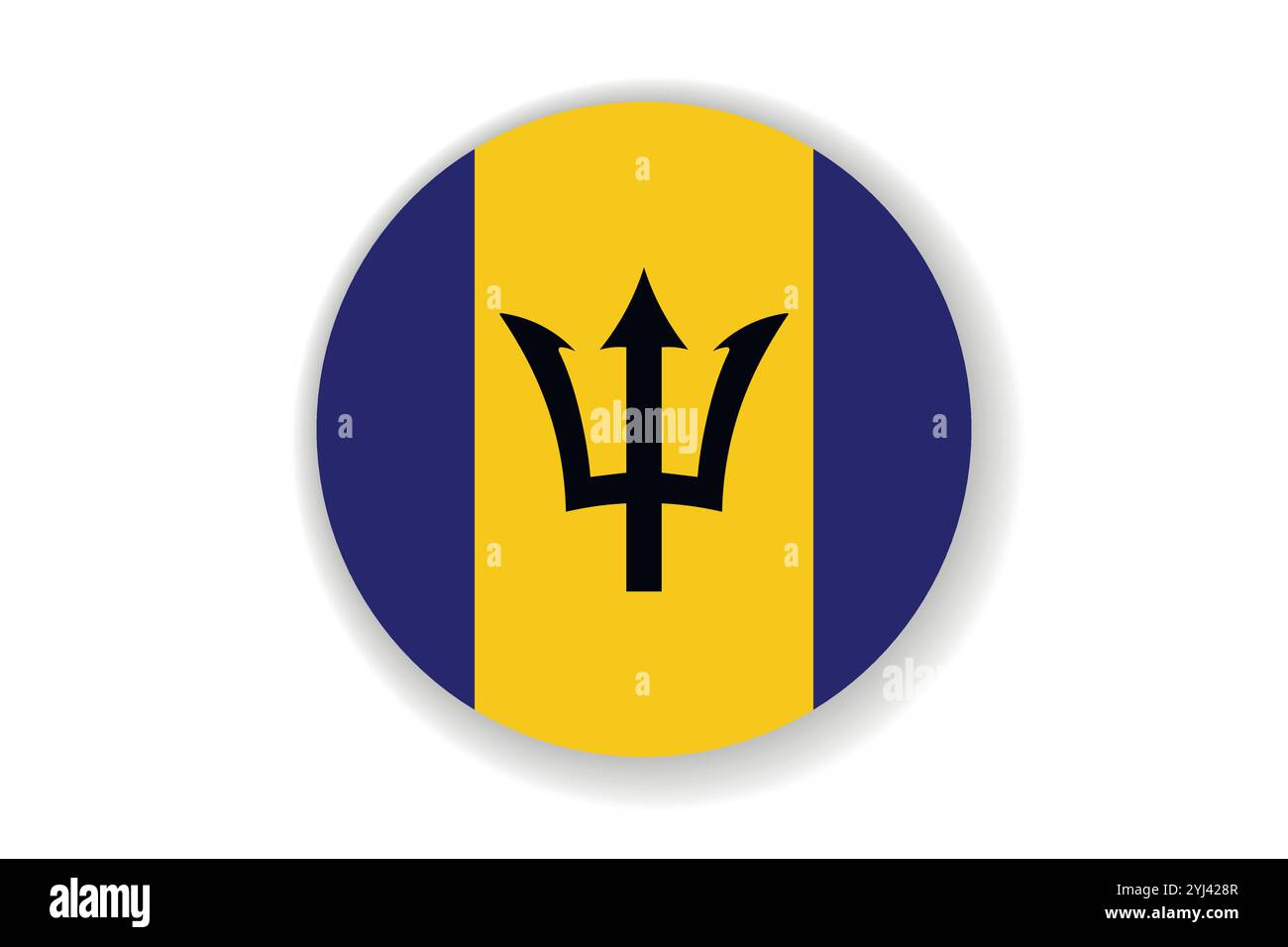 Flag of Barbados. National symbol in official colors. Template icon ...
