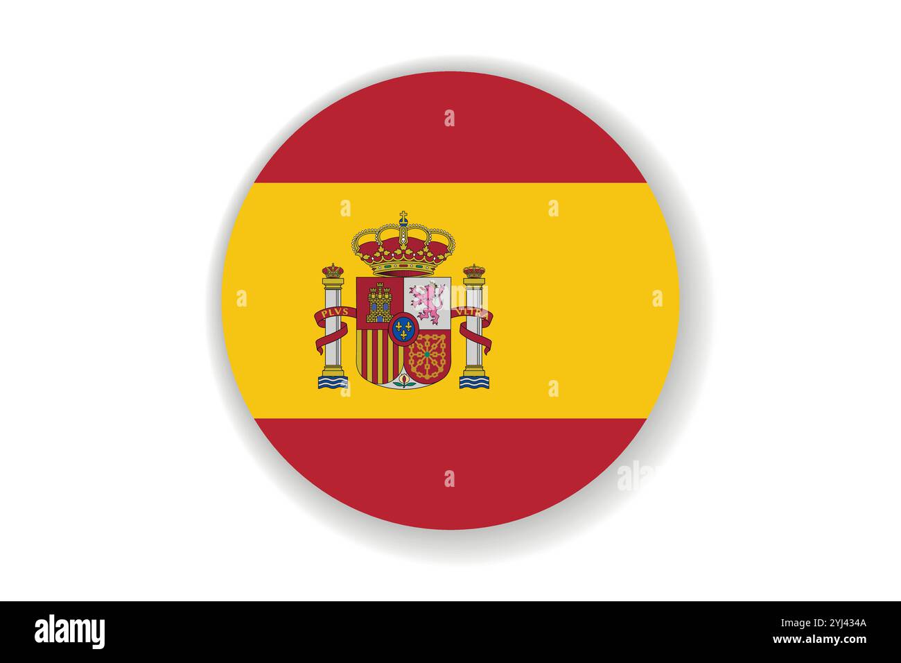 Glass light ball with flag of Spain. Round sphere, template icon ...