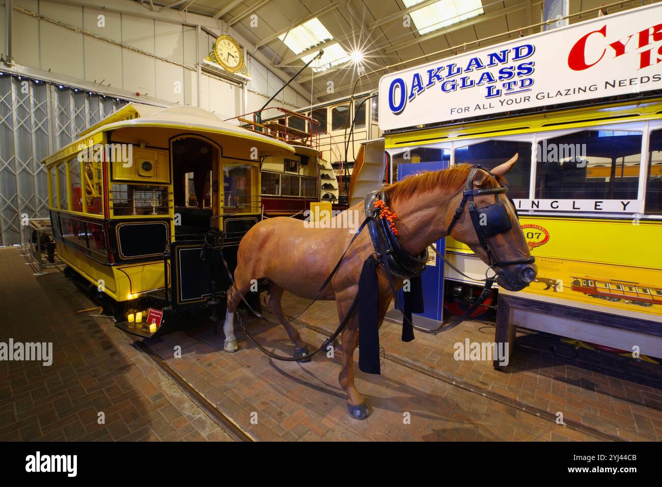 .Early, Horse Drawn Tram, Crich, National Tram Museum Stock Photo - Alamy
