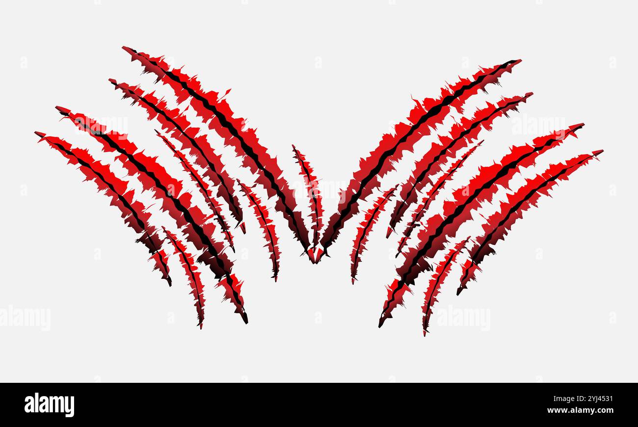 Claws scratches. Monster claw animal slash marks background. Tiger claws vector illustration ...