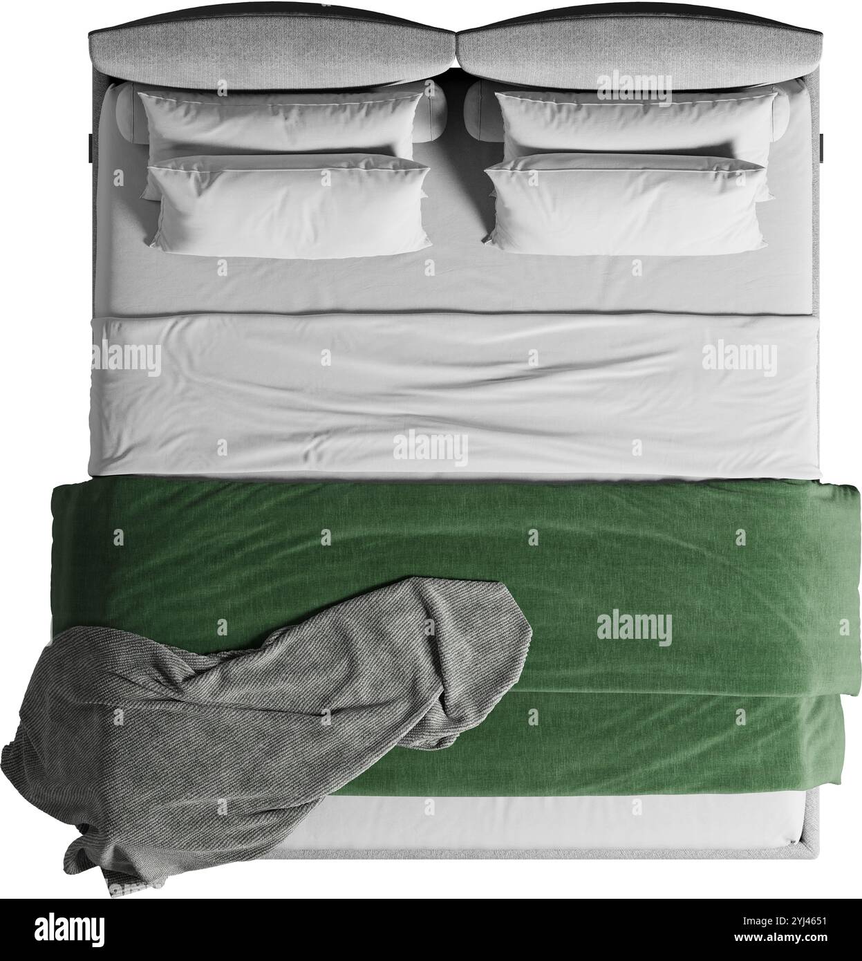 Double bed isolated top view Cut Out Stock Images & Pictures - Alamy