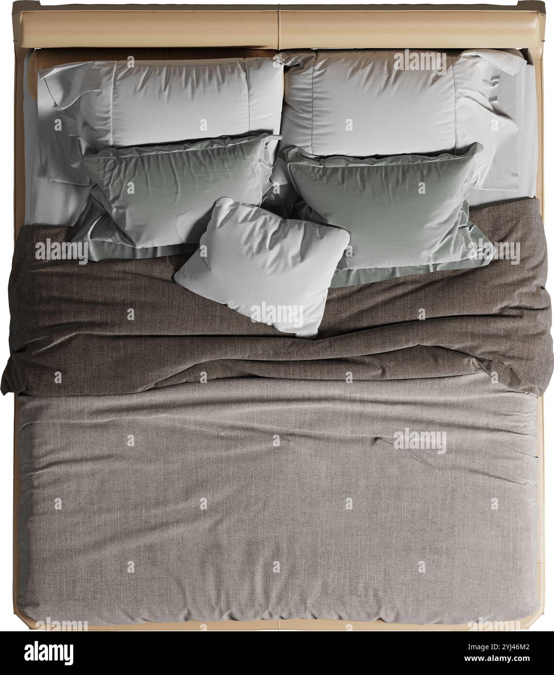 Double bed isolated top view Cut Out Stock Images & Pictures - Alamy
