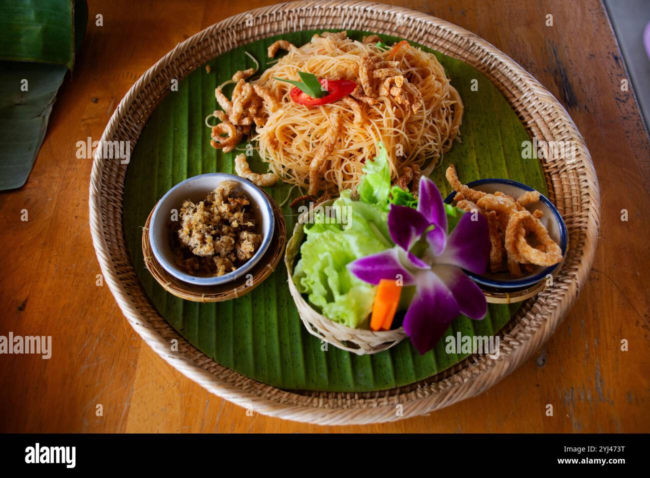 Traditional thai fusion food and new cultural cuisine meal thai style ...