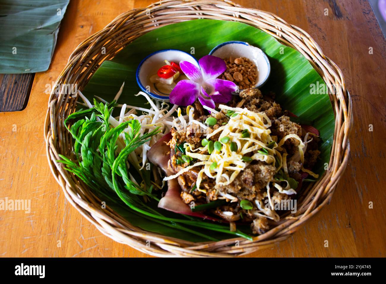 Traditional thai fusion food and new cultural cuisine meal thai style ...