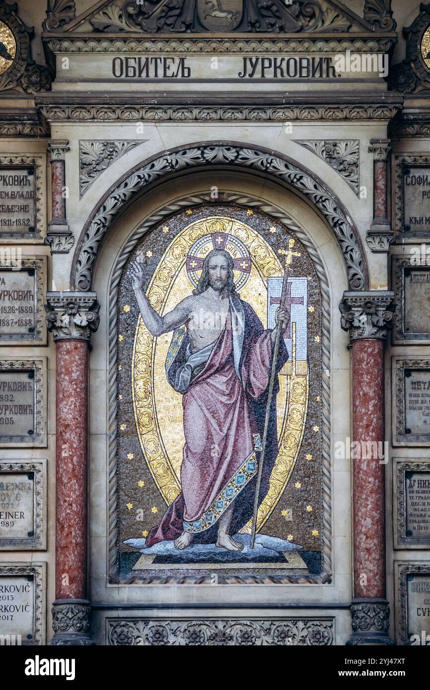 Zagreb, Croatia - August 15, 2024: A close-up of a burial at Mirogoj ...