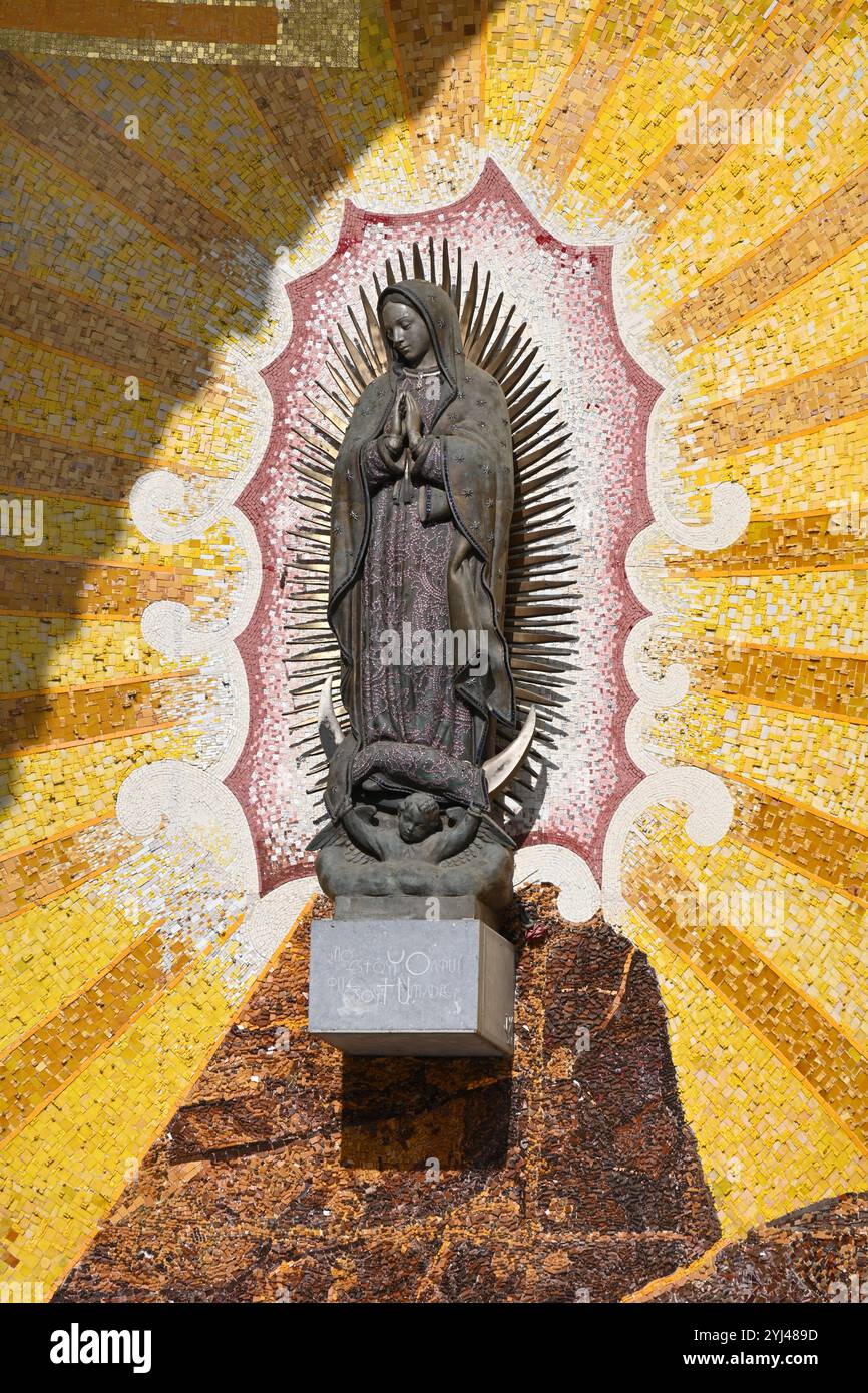 Mosaic Sunshine, Sun Rays & Statue of the Virgin Mary or Madonna ...