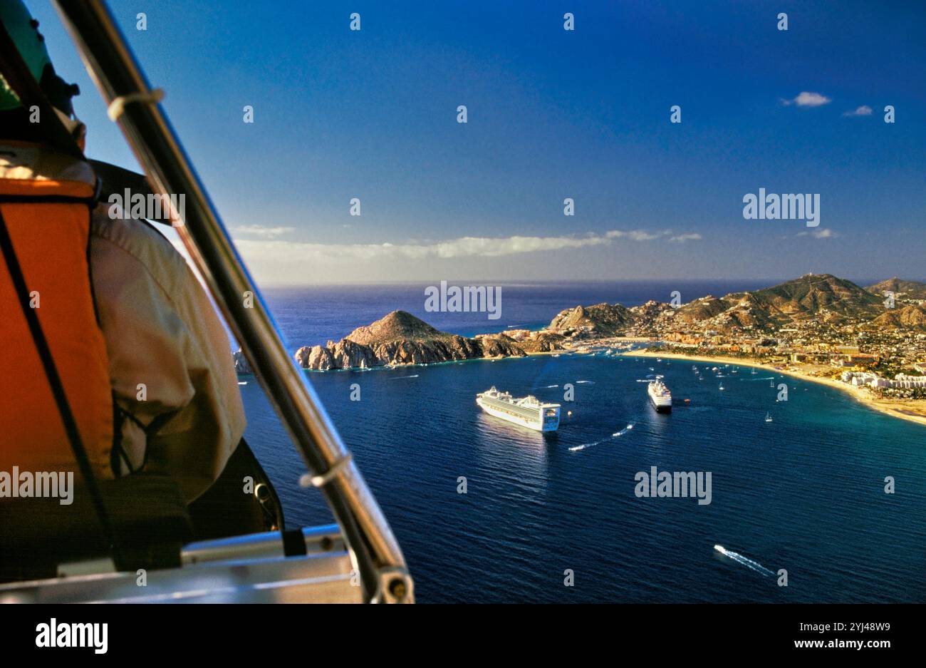 Cabo San Lucas, Bahia San Lucas, cruise ships, from ultralight aircraft ...