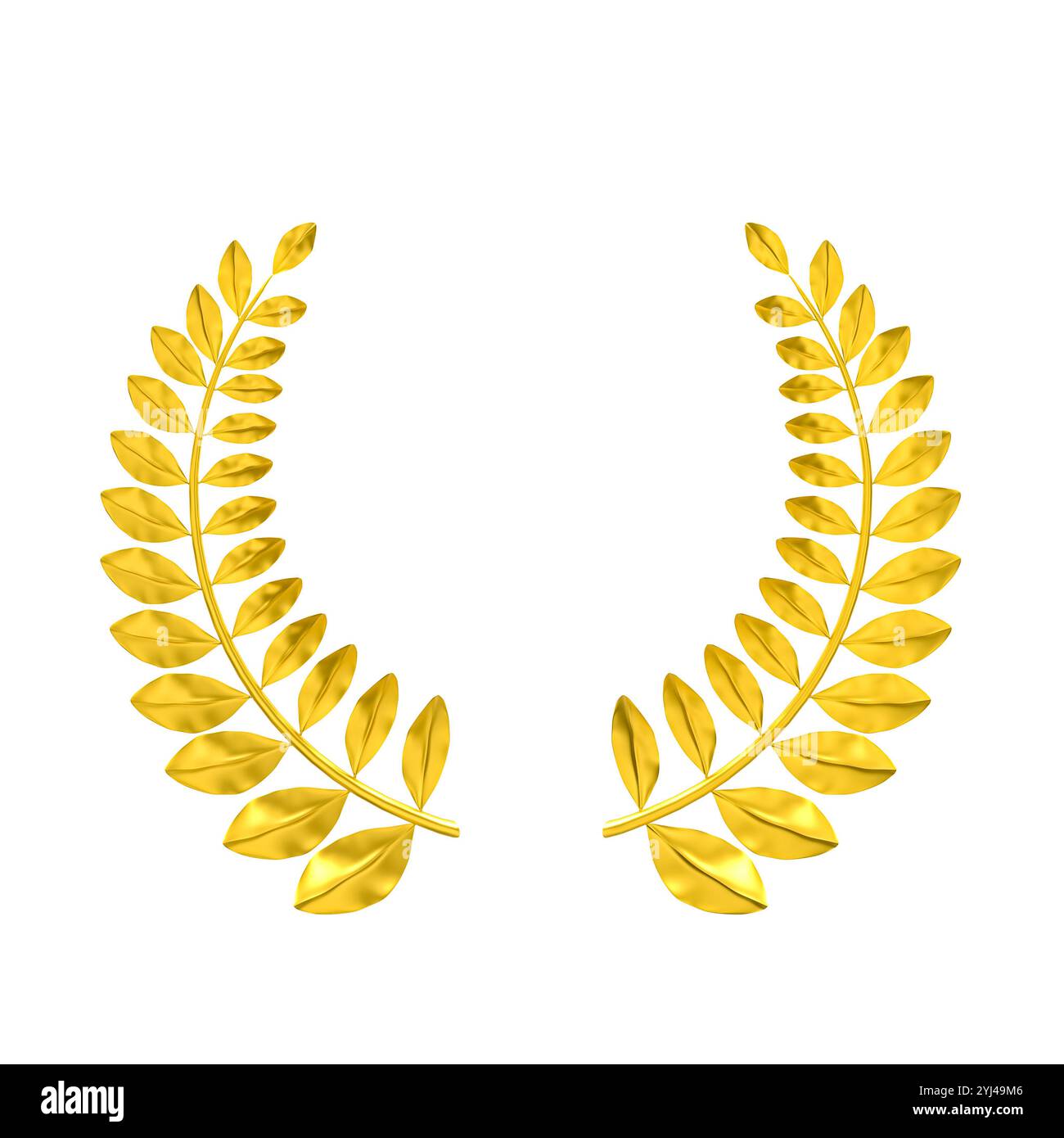 Golden laurel wreath creating circular frame transparent background ...