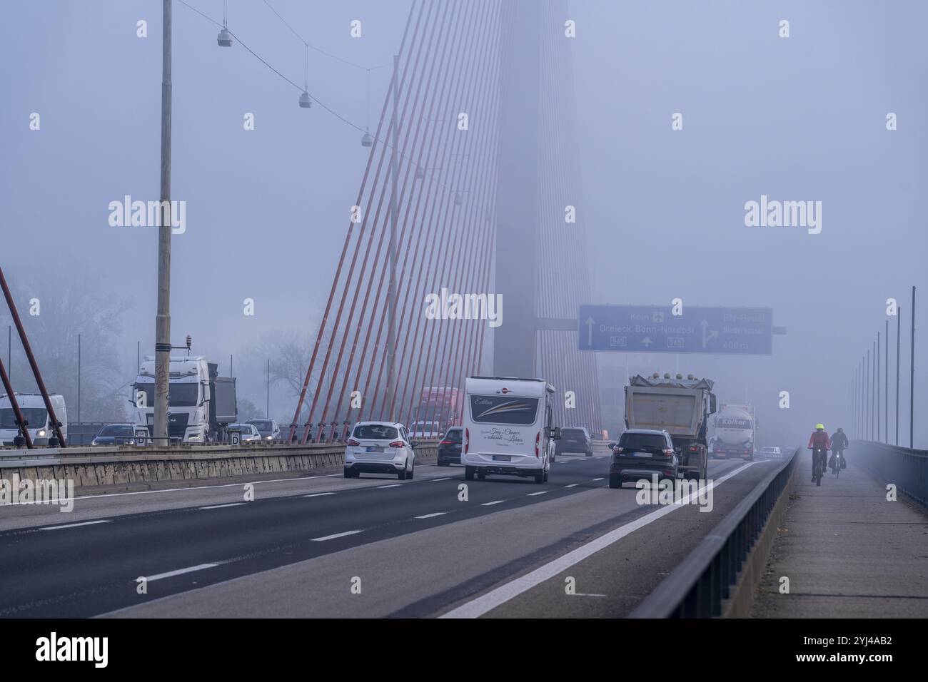 Friedrich-Ebert-Bridge over the Rhine near Bonn, also called North ...