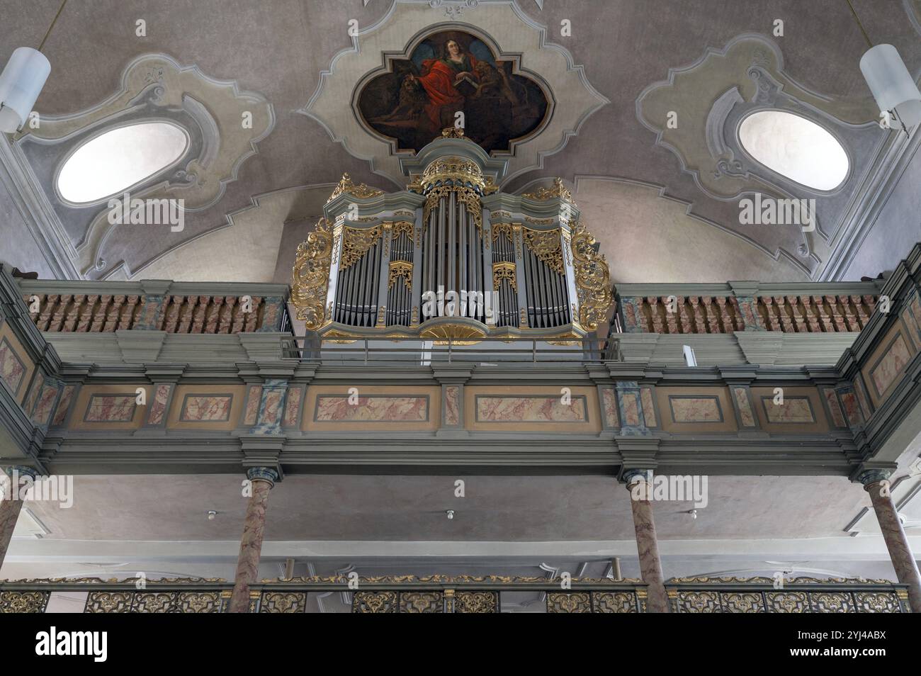 Organ loft, organ built in 1783 by Elias Hoessler, Protestant town ...