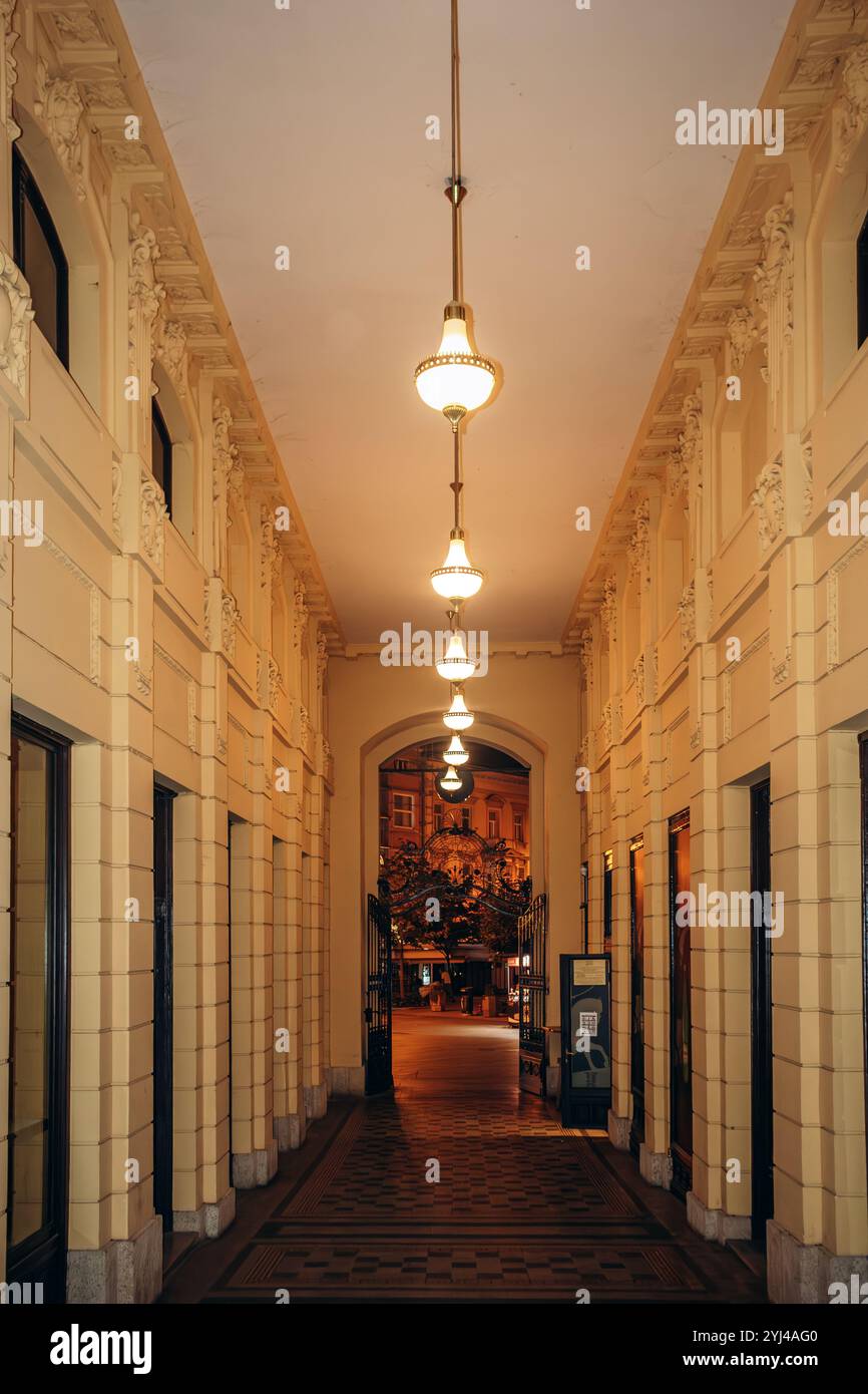 Zagreb, Croatia - August 15, 2024: The Oktogon gallery, a popular ...