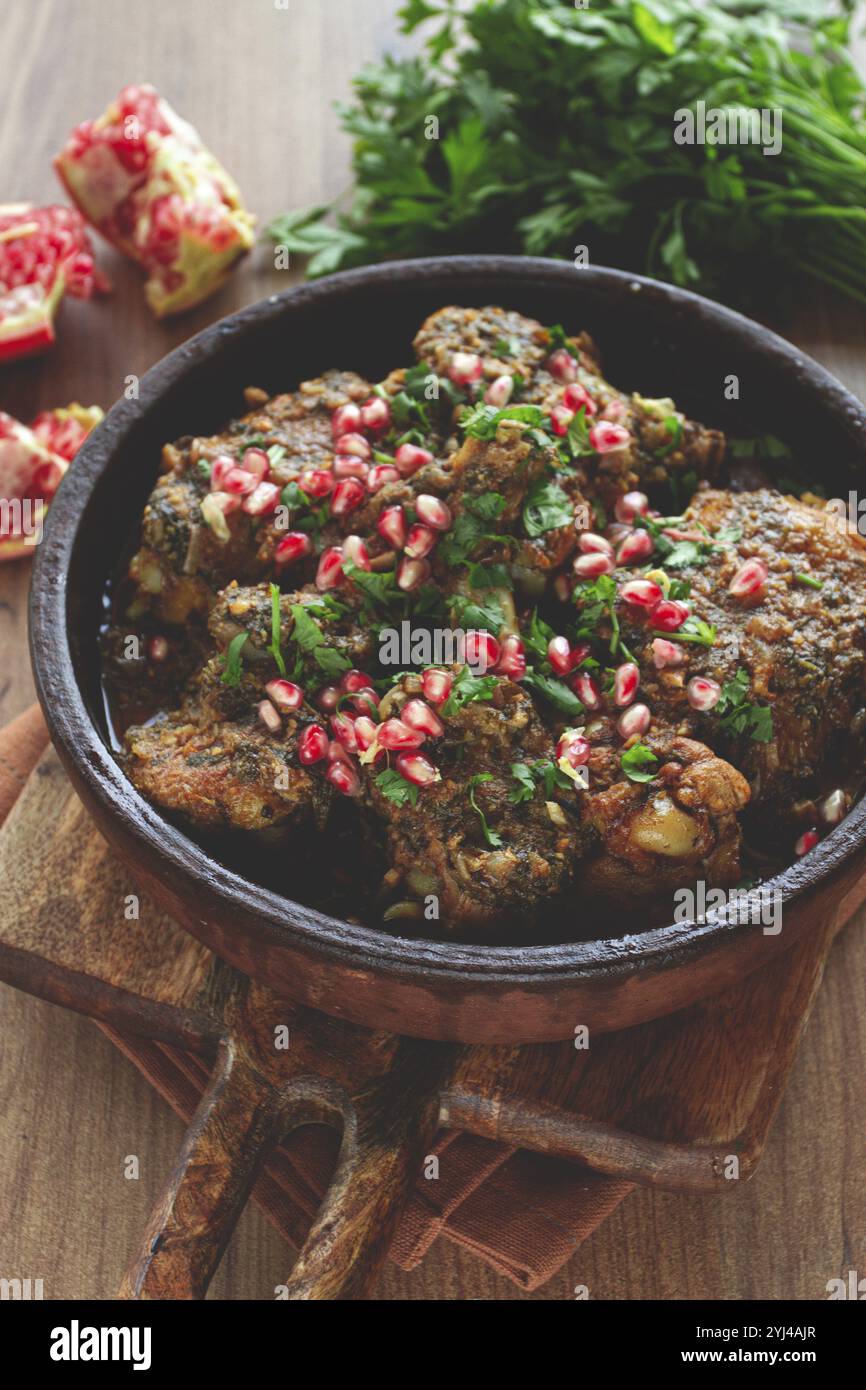 Guruli, Georgian chicken, with walnuts, stewed in wine and spices ...