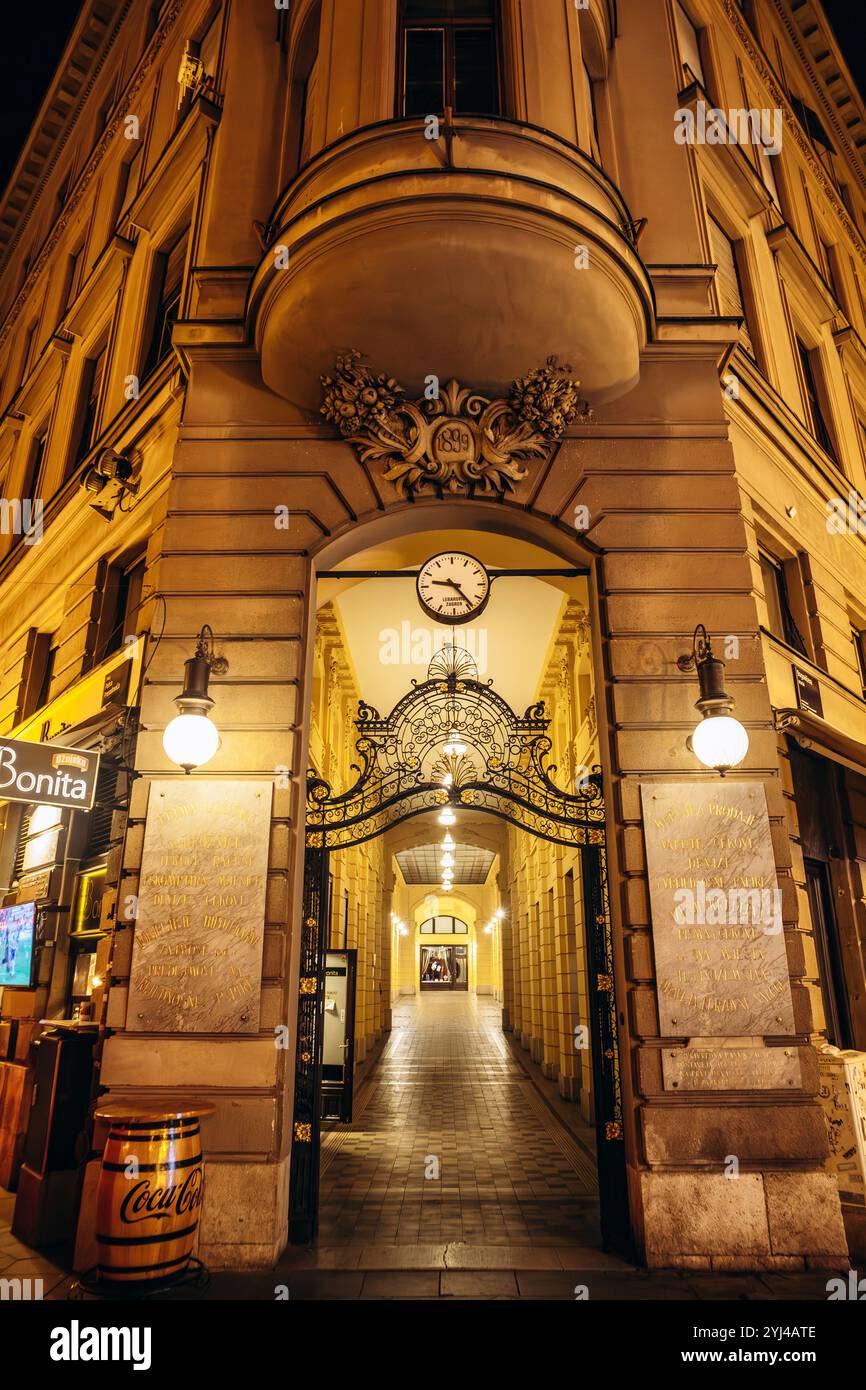 Zagreb, Croatia - August 15, 2024: The Oktogon gallery, a popular ...