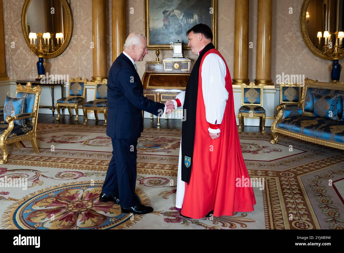 King Charles III holds an audience with Right Reverend Graham Usher ...