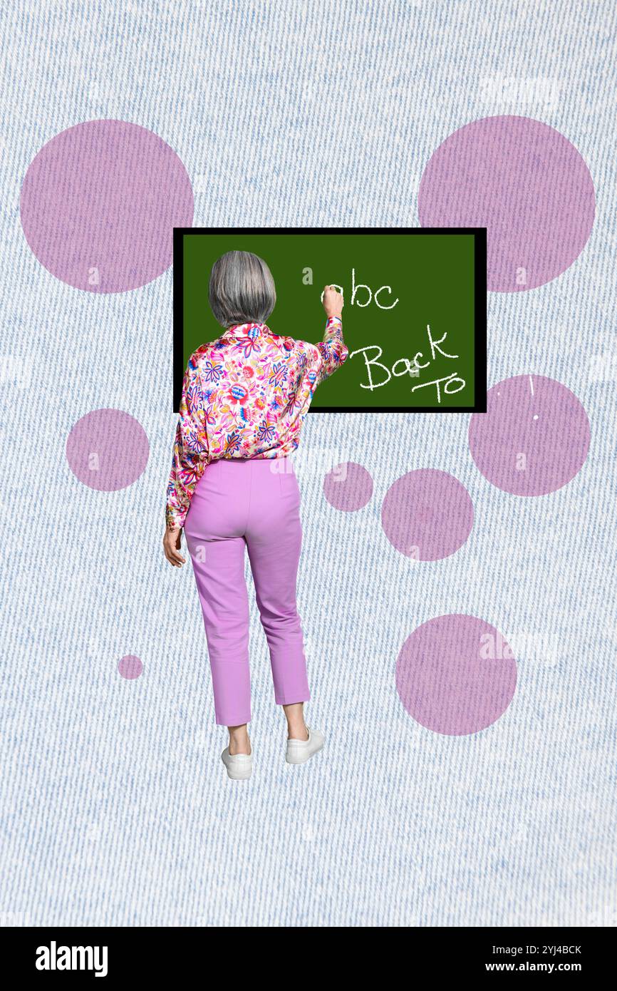 3d retro abstract creative artwork template collage of mature female ...