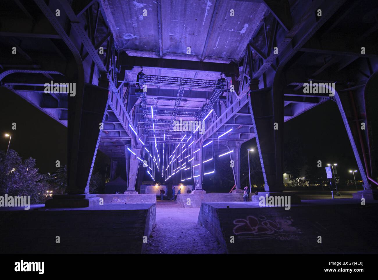 Germany, Berlin, 8 October 2024, Festival of Lights, Siemensbahn ...