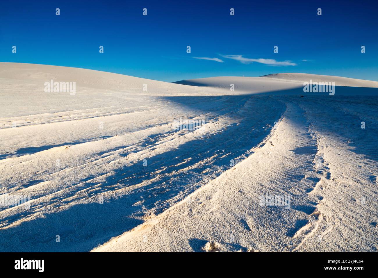 Wind-eroded waves forming on sand dunes, White Sands National Monument ...