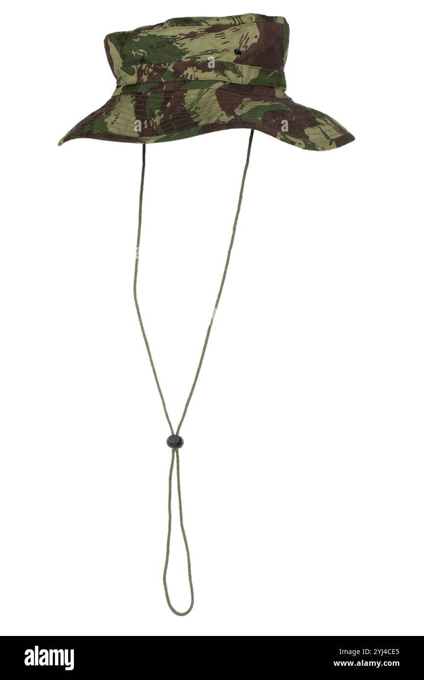 jungle camo boonie hat isolated on white background Stock Photo - Alamy