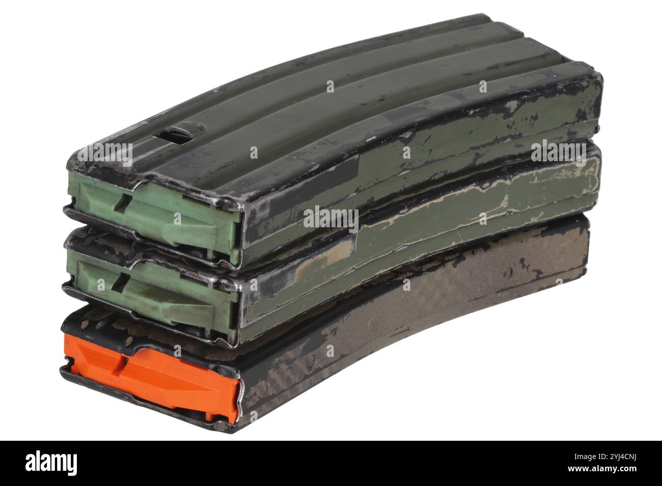 ammunition magazines for assault rifle M16 or M4 isolated on white ...