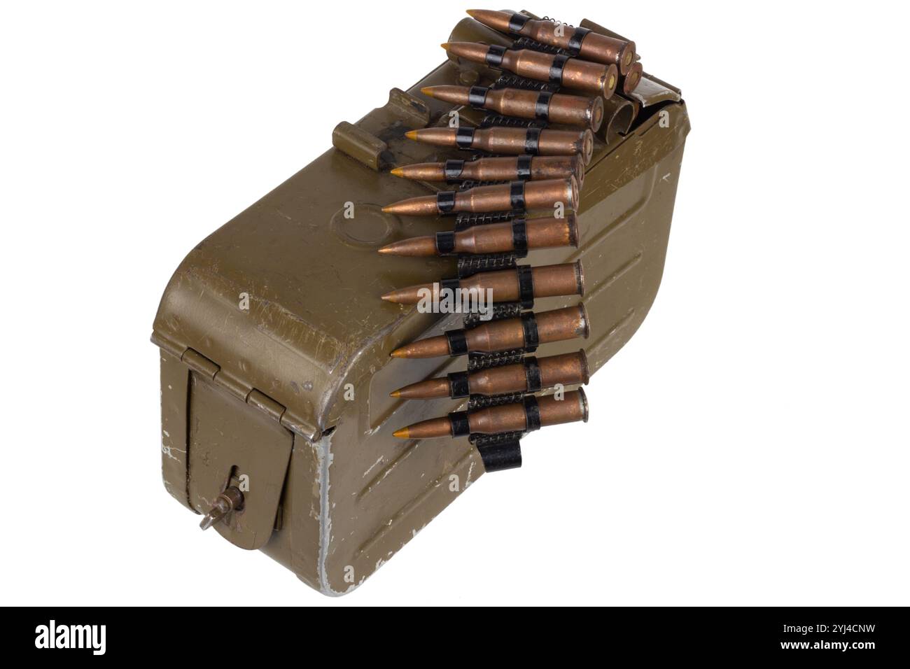 Ammo box with ammunition belt and 7.62 mm cartridges for kalashnikov PK ...