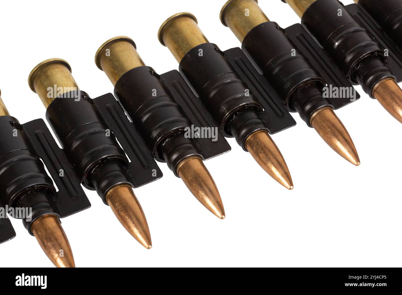 Machine Gun Ammo Belt with Ammunition isolated on white background ...