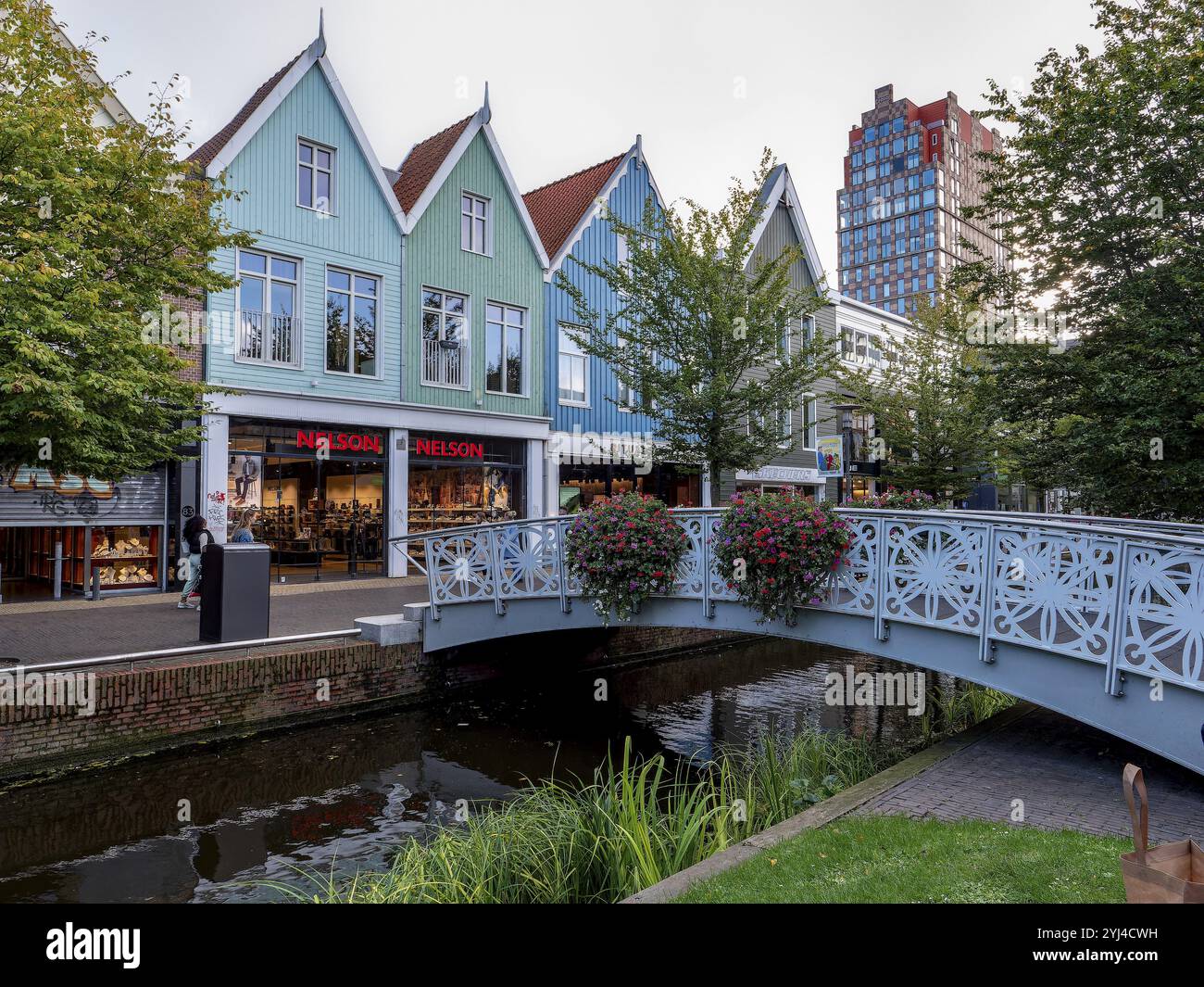 Modern city centre in the style of traditional historic buildings with ...