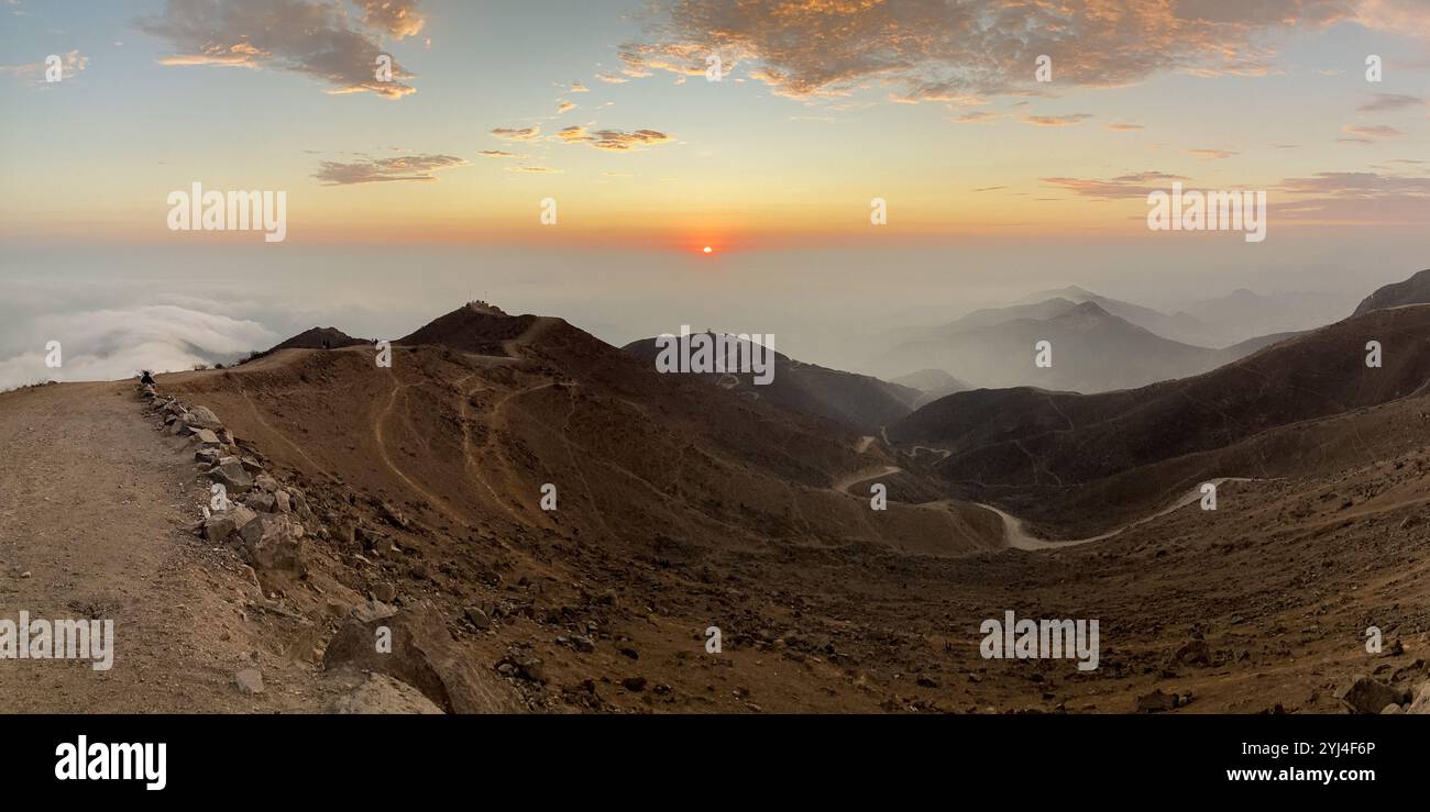 Deserted and Dry Hills in Villa del Triunfo, Lima, Peru at Sunset Stock ...